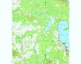 Higgins Lake Map | Etsy