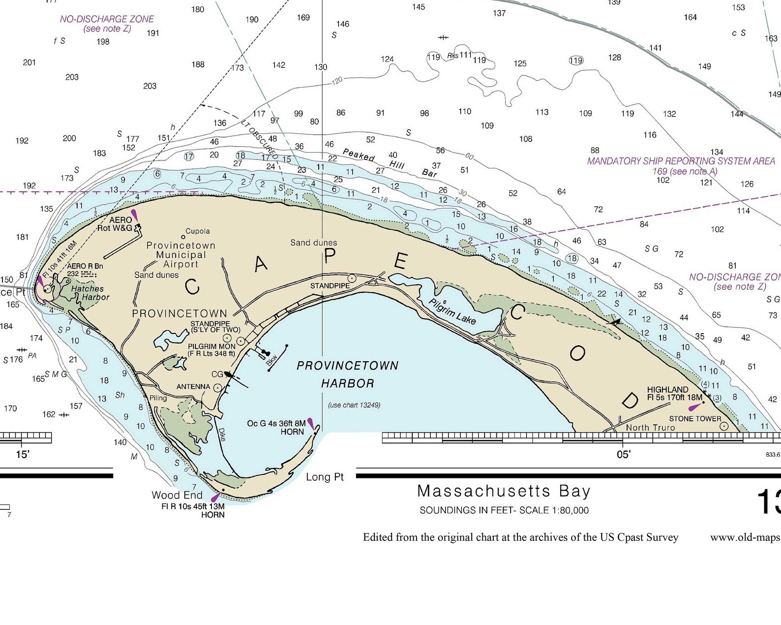 Massachusetts Bay - 2013 Nautical Map - Boston Cohasset Marblehead ...
