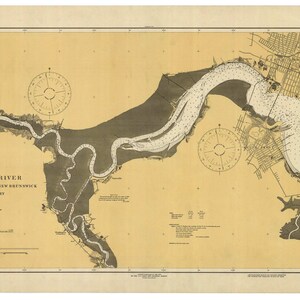 Raritan River From Raritan Bay to New Brunswick 1924 Nautical Map New ...