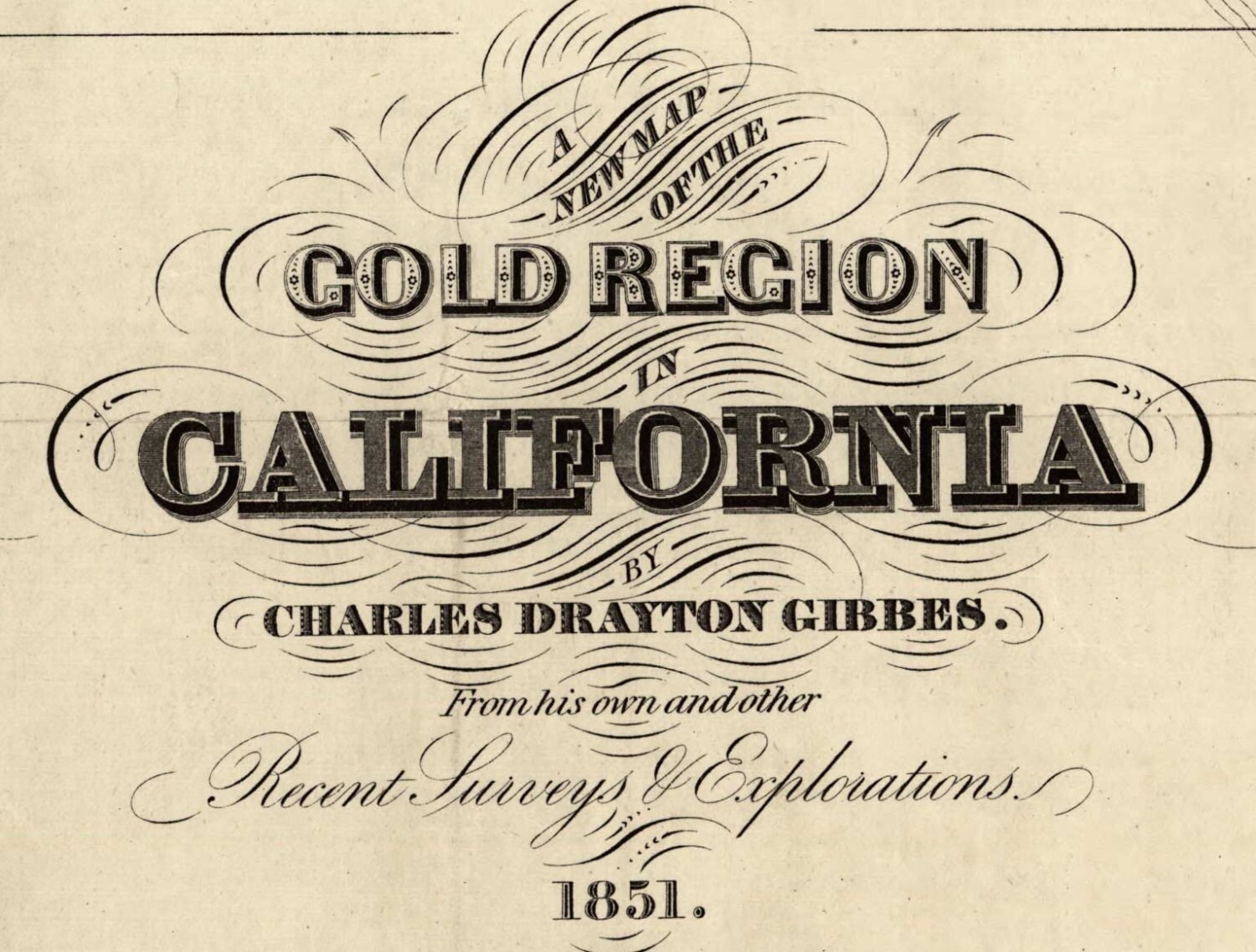 California 1851 Map Gold Region Gibbes Reprint State | Etsy