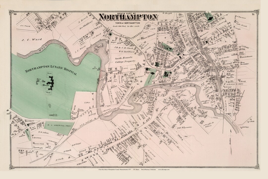 Northampton Village (south Part) 1873 - Old Town Map Reprint ...