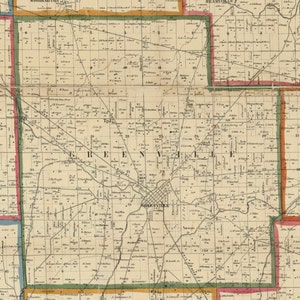 Darke County Ohio 1857 - Old Wall Map Reprint With Homeowner Names ...
