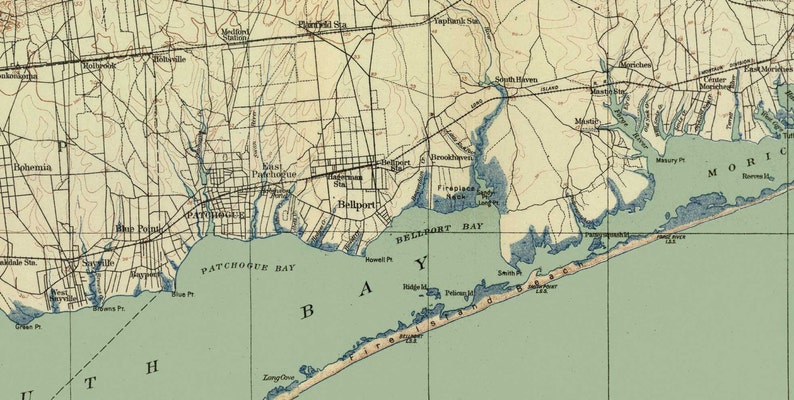 Topographic Map of Long Island, New York 1913 - Bien Map Reprint LIP - Etsy