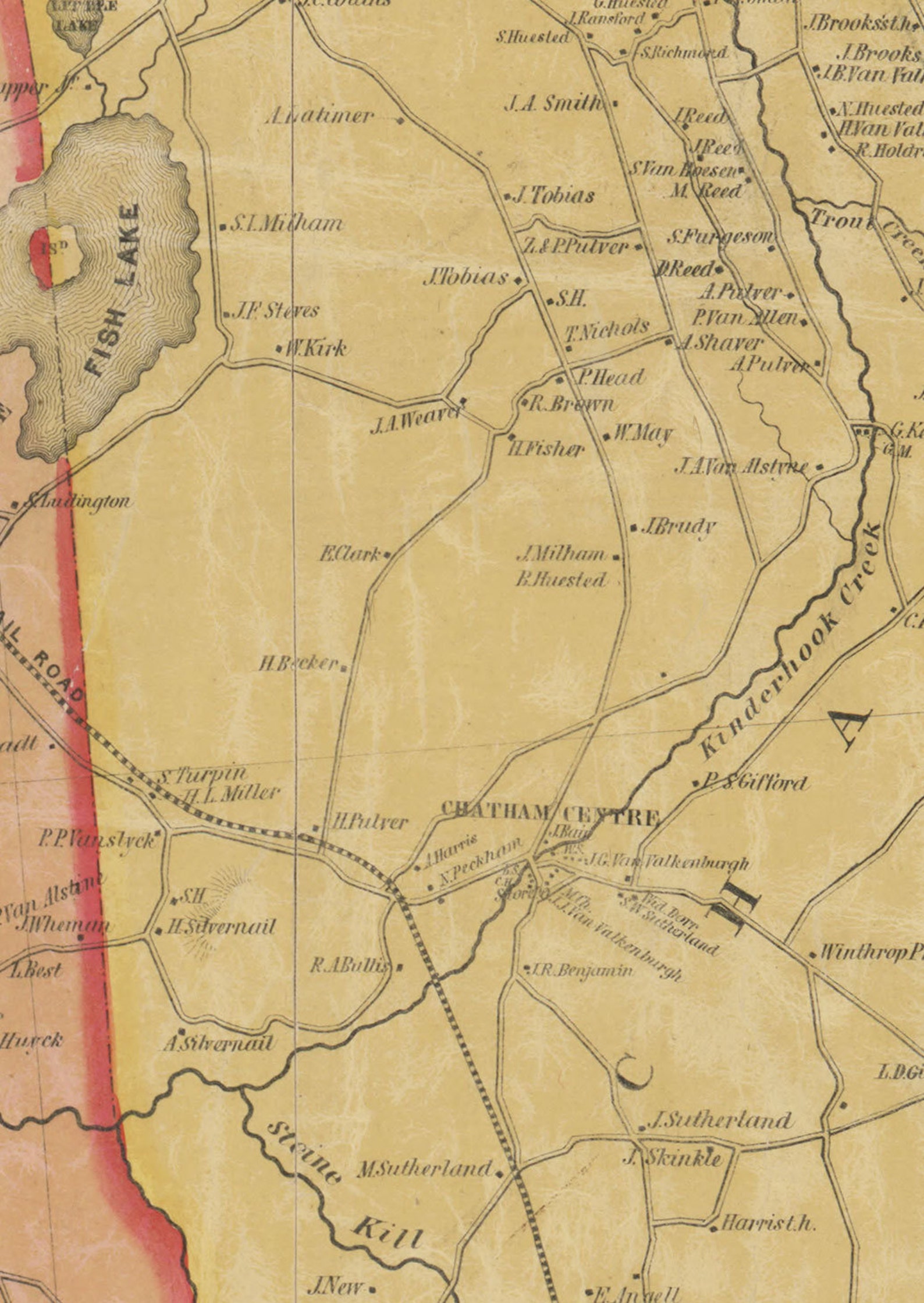 Columbia County New York 1851 - Old Wall Map Reprint With Homeowner ...
