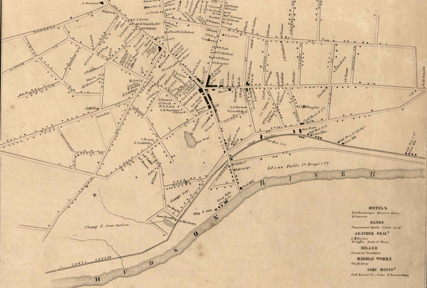 Warren County New York 1858 - Old Wall Map Reprint With Homeowner Names ...