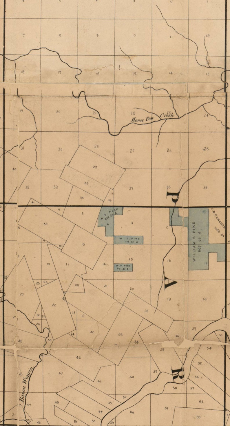 Avoyelles Parish Louisiana 1860 - Old County Wall Map With Farm Lines ...