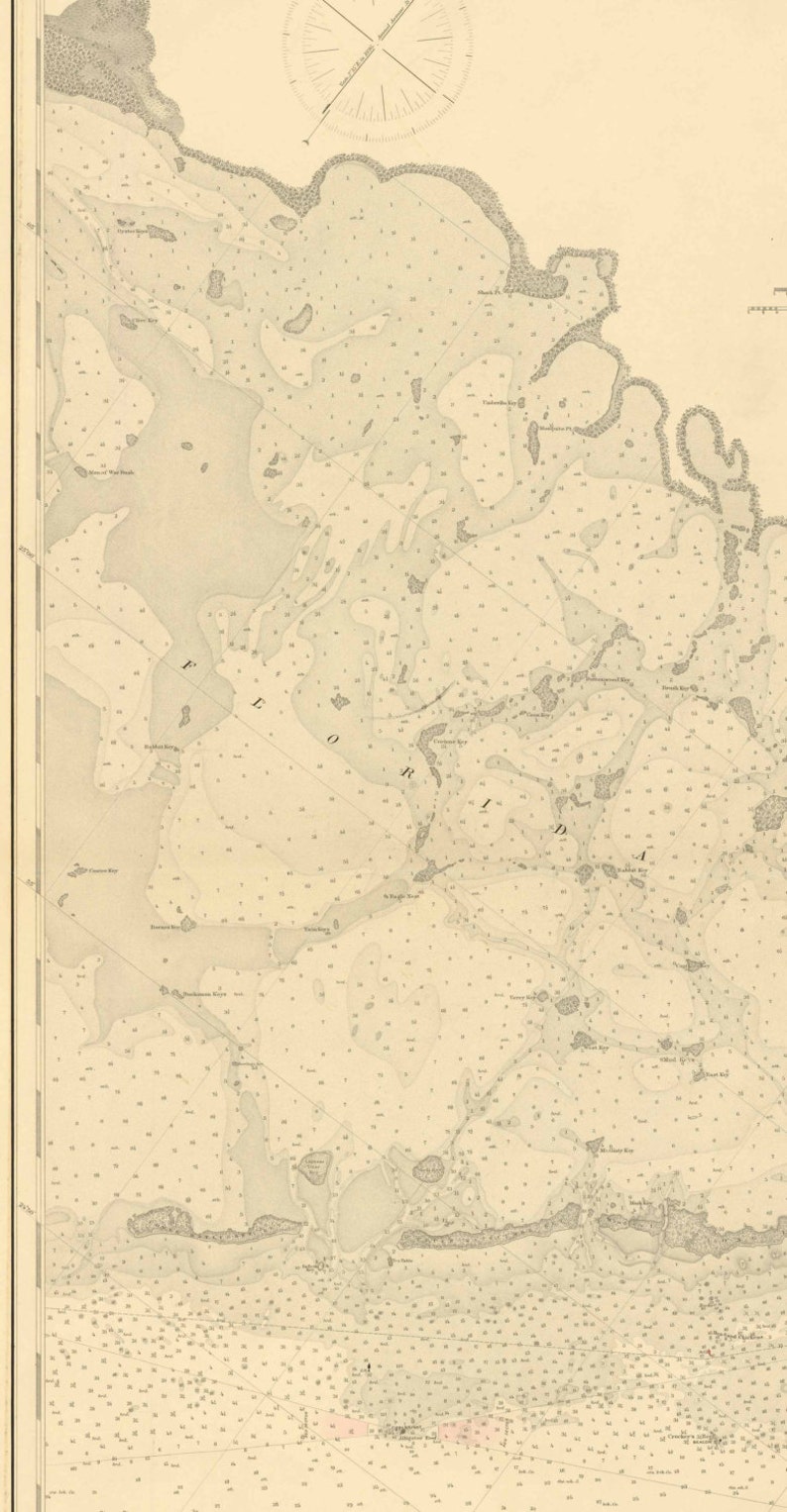 The Elbow to Lower Matecumbe Key 1895 Nautical Map Reprint - Etsy