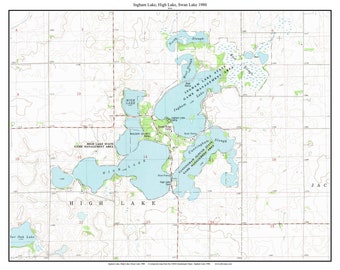 Wall Hangings Minnesota Mankato Swan Lake 1965 USGS Old Topographic Map ...