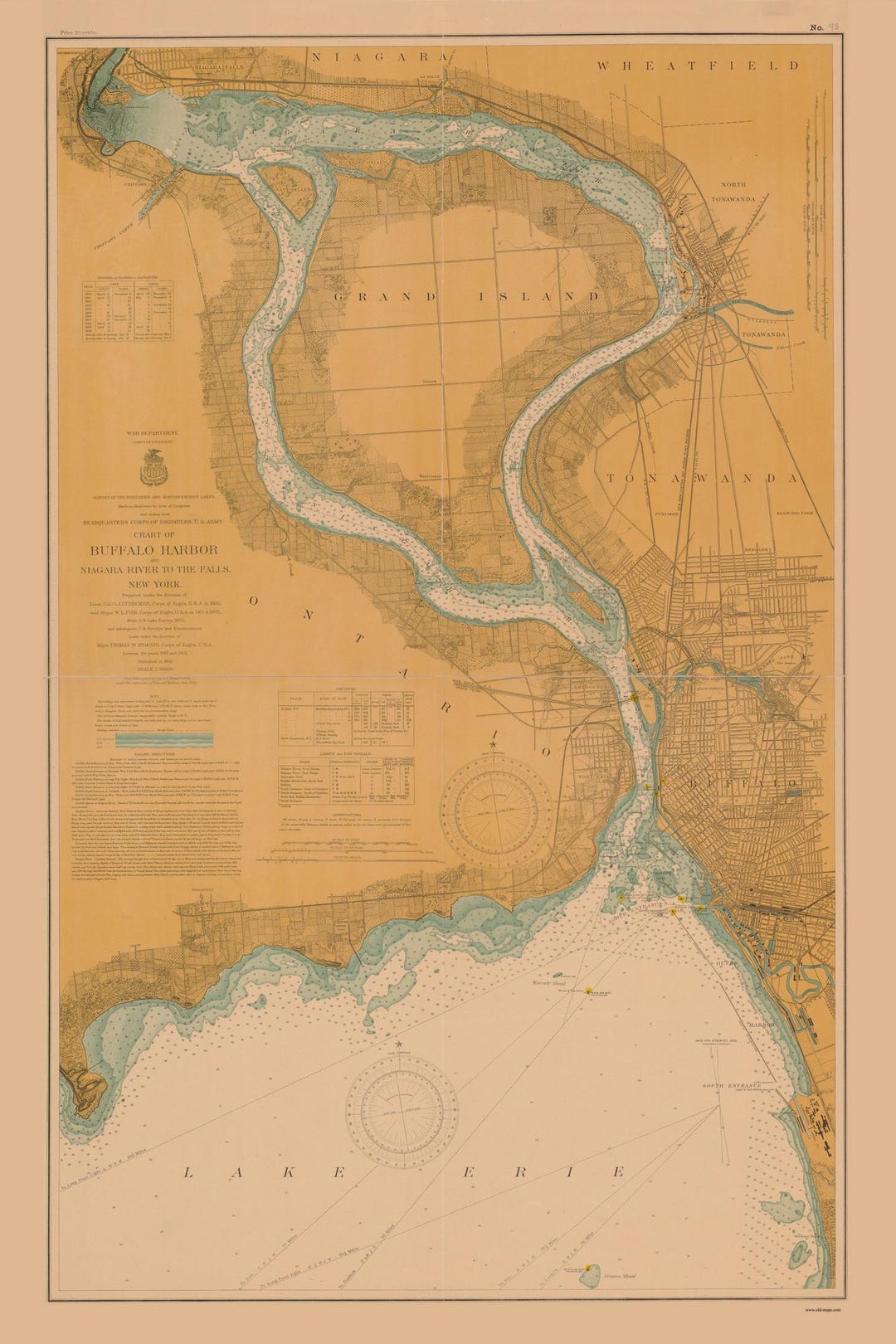 Lake Erie -1902_ Buffalo Harbor_ Upper Niagara River, Ohio - Nautical ...