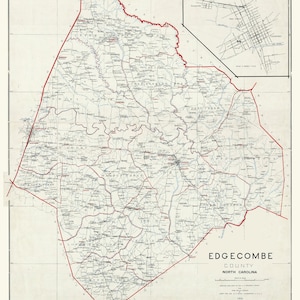 Edgecombe County North Carolina 1905 - Old Wall Map With Homeowner ...