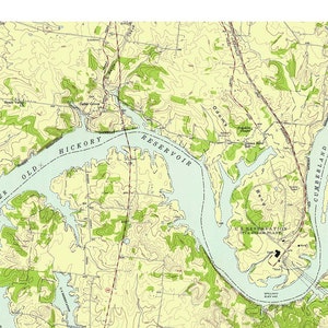 Old Hickory Lake 1957 Old Map Topo Nashville Cumberland River Custom ...