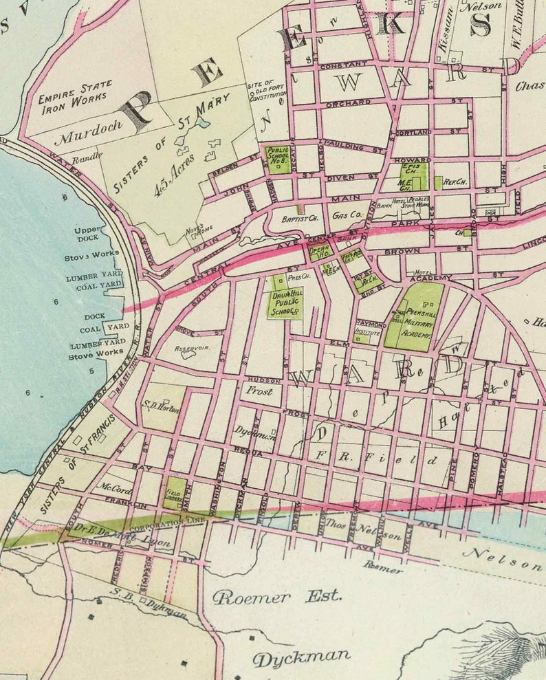 Peekskill & Bear Mountain Park 1891 Map Custom Reprint | Etsy