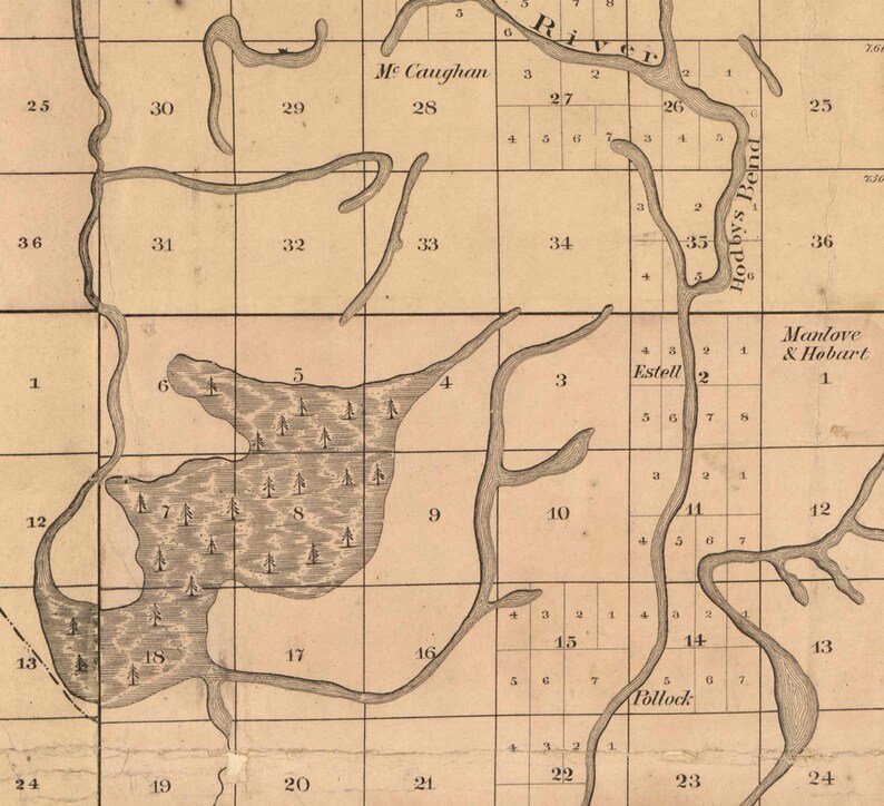 Washington County Mississippi 1871 Old Wall Map With - Etsy