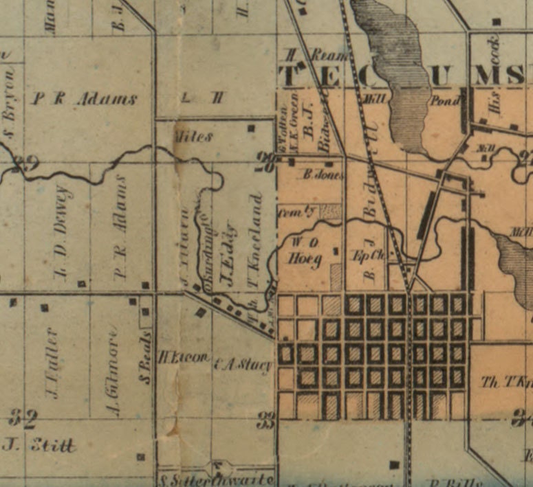Lenawee County Michigan 1857 - Wall Map Reprint With Homeowner Names ...