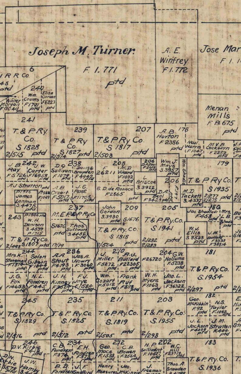 Parker County Texas 1889 1919 Tracing Old Wall Map - Etsy