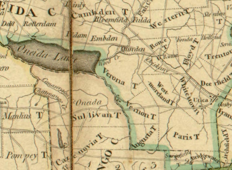 New York State 1804 Map Dewitt smaller Version Reprint - Etsy