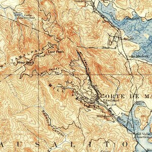 Mt. Tamalpais 1897 Old Topo Map - Edited Reprint of the Original Quad ...