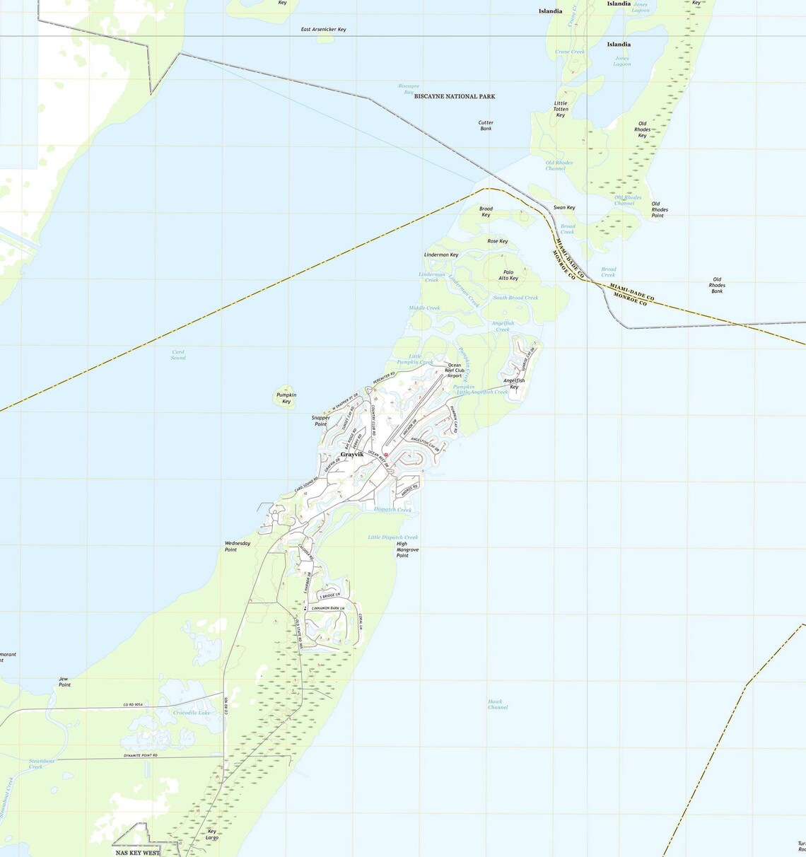 Key Largo Florida 2018 Old Topo Map A Composite made from | Etsy