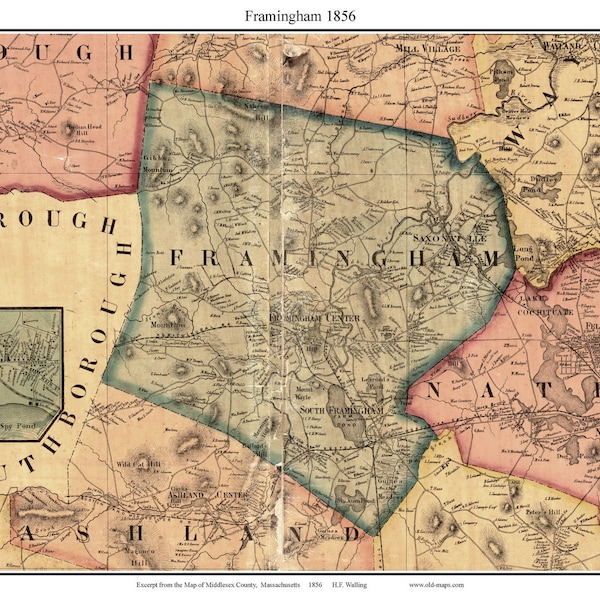 Framingham Ma Map - Etsy