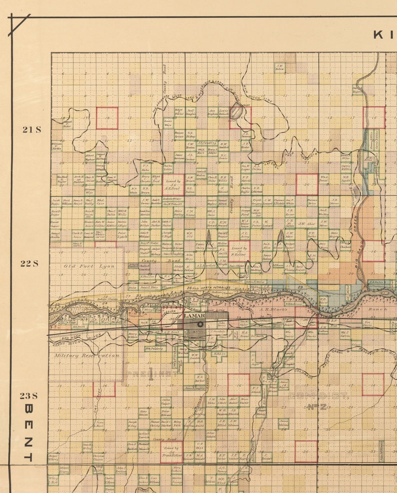 Prowers County Colorado 1889 Old Wall Map Reprint with | Etsy