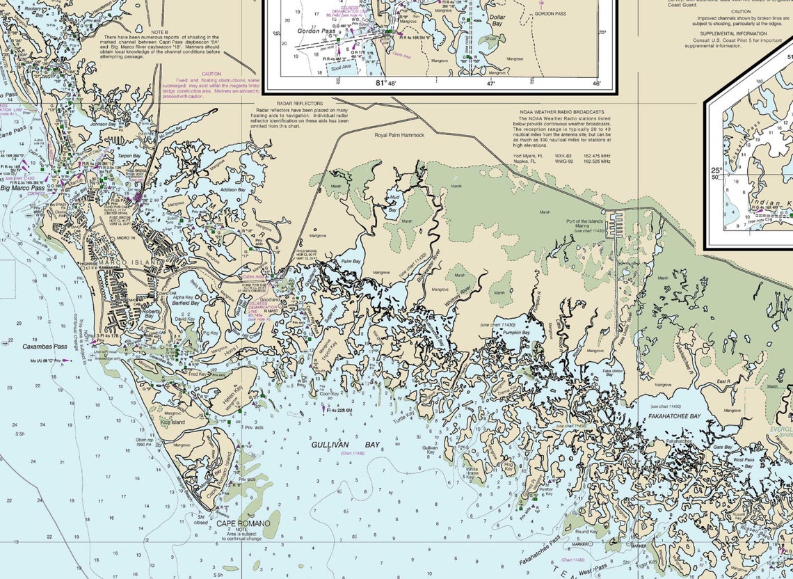 Chatham River to Clam Pass 2014 Florida Old Nautical Map - Etsy