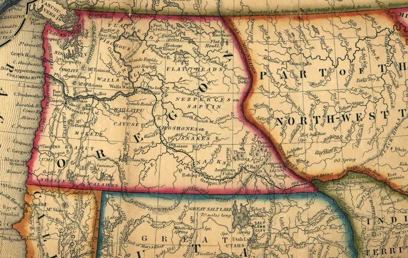 The United States of America 1851 Railroads Map USA Map RR - Etsy