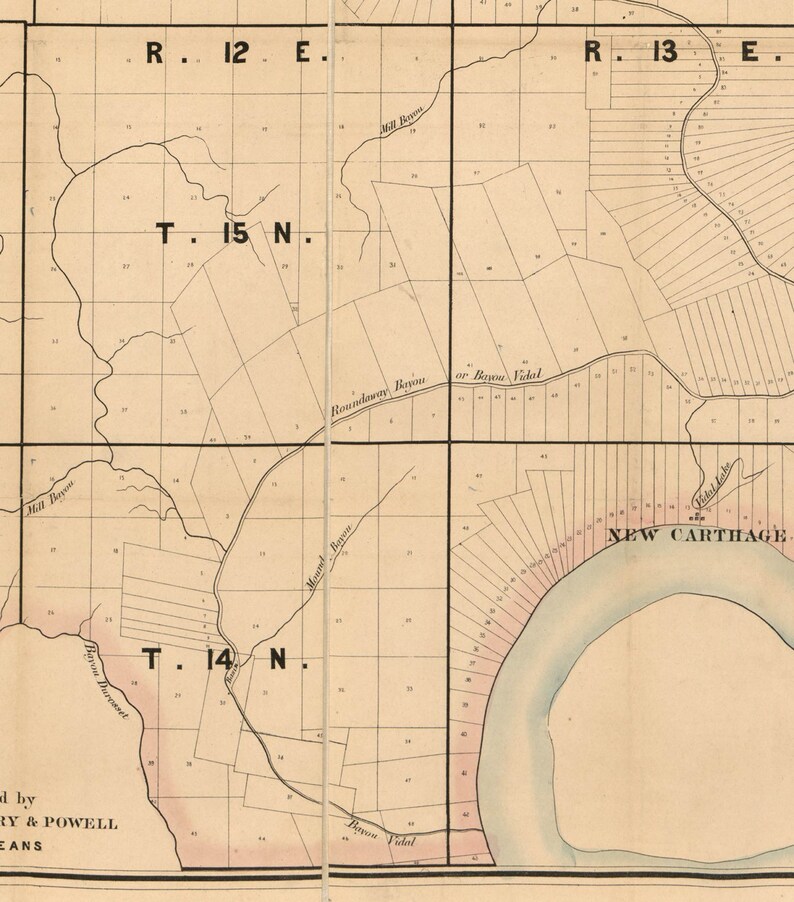 Madison Parish Louisiana 1860 Old County Wall Map With Farm - Etsy