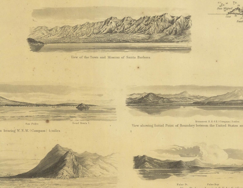 San Francisco to San Diego 1852 - California Nautical Map - Reprint 601 ...
