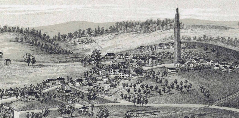 Bennington, Vermont- 1887 - Birds Eye View Reprint - Etsy