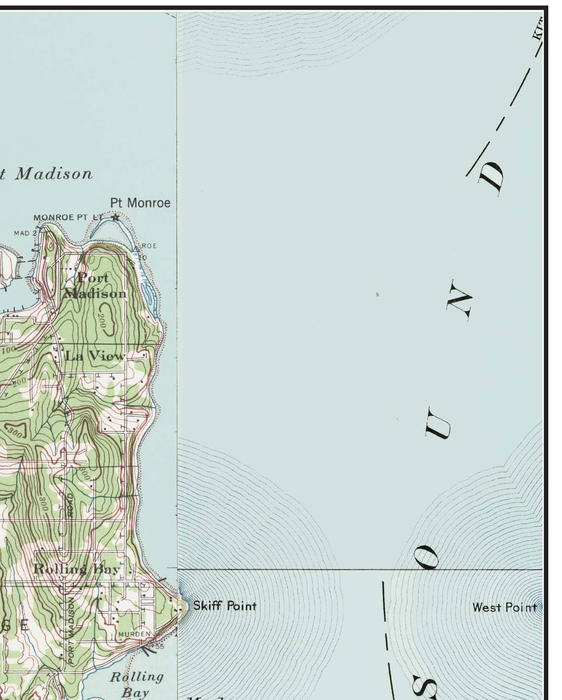 Bainbridge Island - Ca. 1937 - USGS Old Topographic Map Custom ...