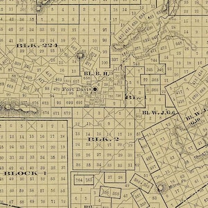 Jeff Davis County, Texas - 1888 - Old Wall Map Reprint With Land Owners ...
