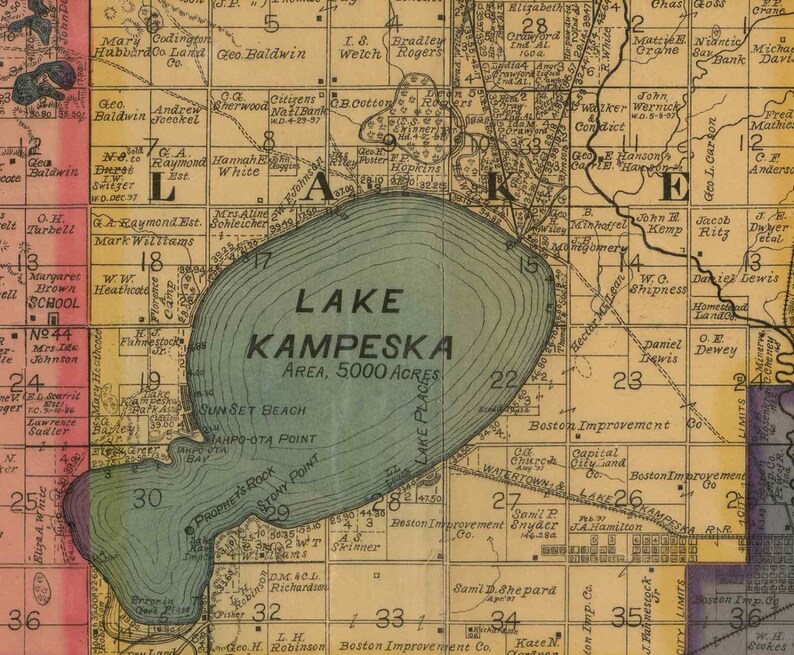 Codington County South Dakota 1898 Old Wall Map With - Etsy