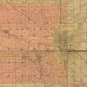Mahaska County Iowa 1895 Old Wall Map With Landowner Names Farm Lines ...