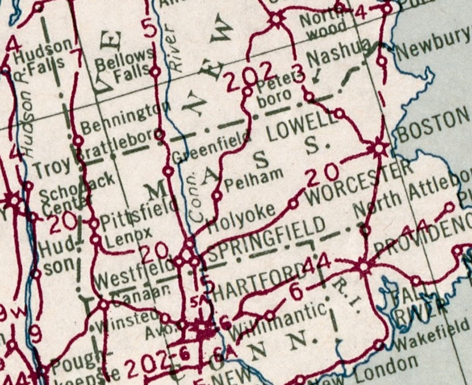 American Highways in 1950 Shows All the Main Roads Usamap | Etsy