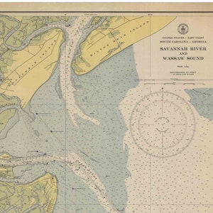 Savannah River and Wassaw Sound 1944-old Map Nautical Chart-south ...