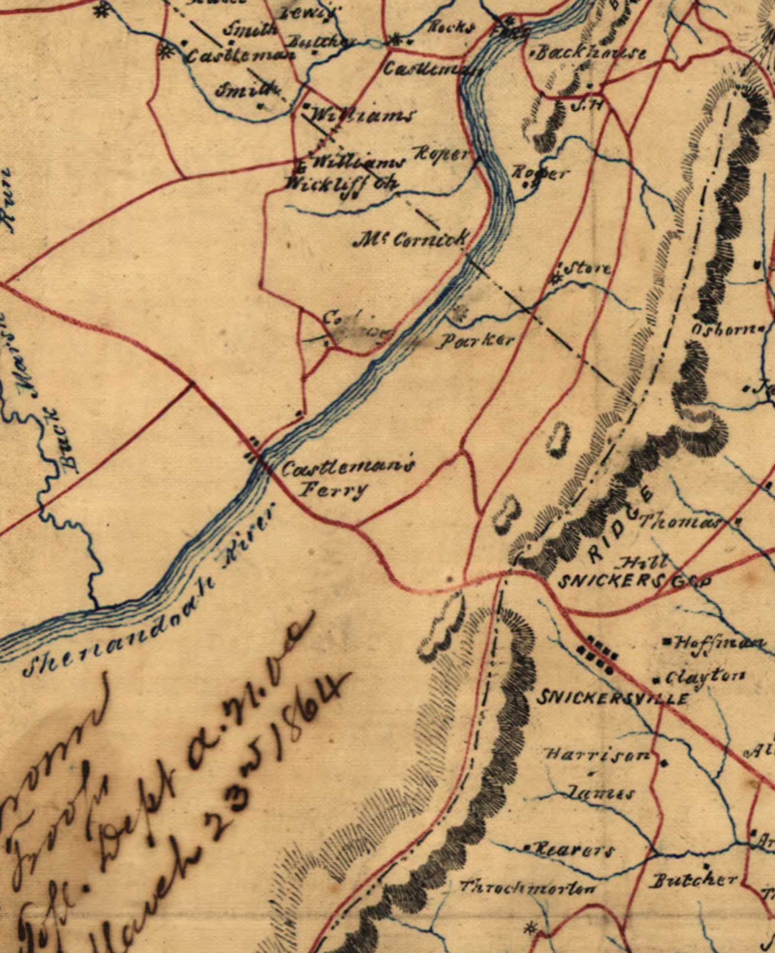 Berkeley County & Parts of Neighboring Counties Map 1864 West - Etsy