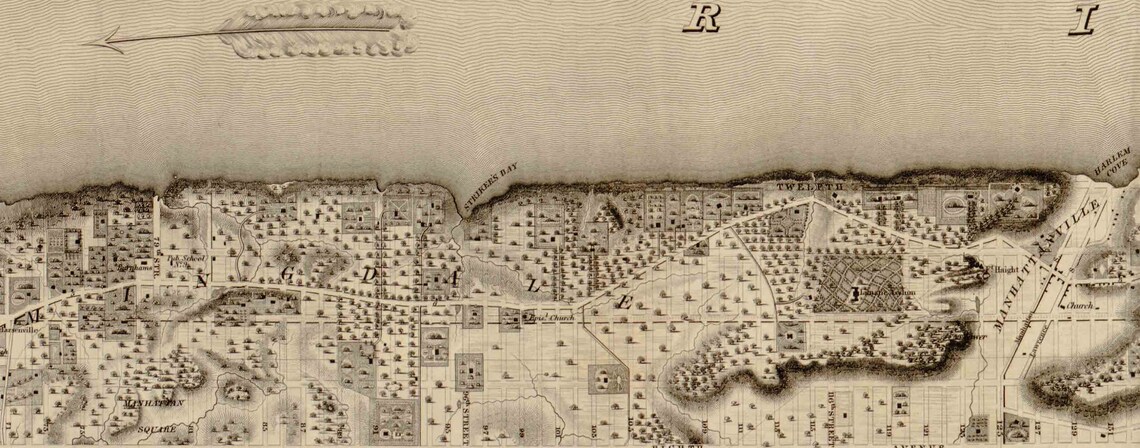 New York City & Adjacent Country Map 1836 Colton Reprint NYC - Etsy