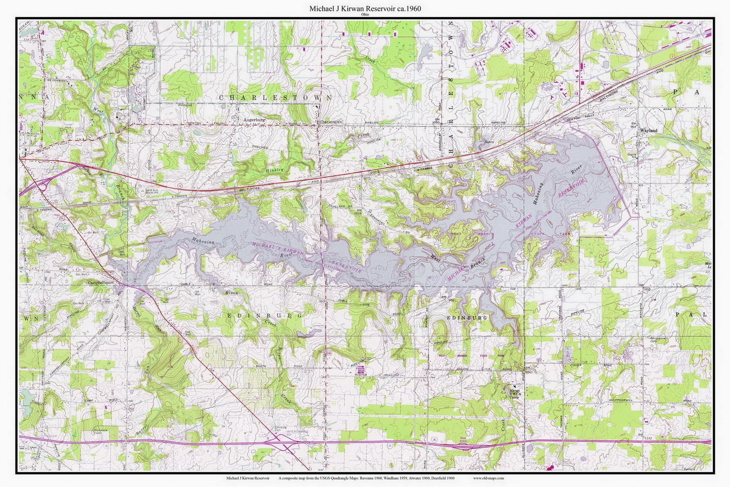 Michael J Kirwan Reservoir 1960 Old Topographic Map USGS Campbellsport ...