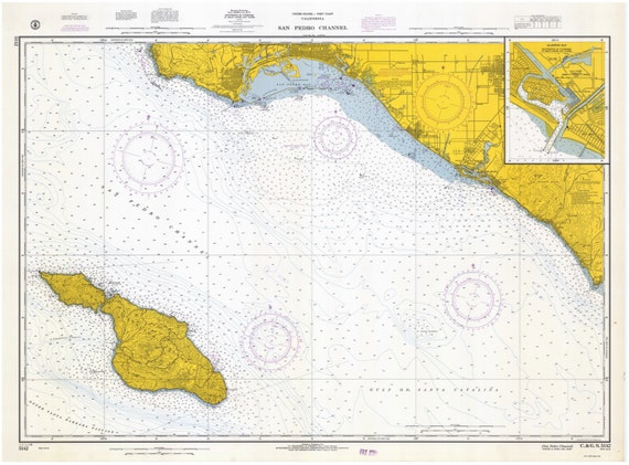San Pedro Bay Map Admiralty 1082 US West Coast California San Pedro