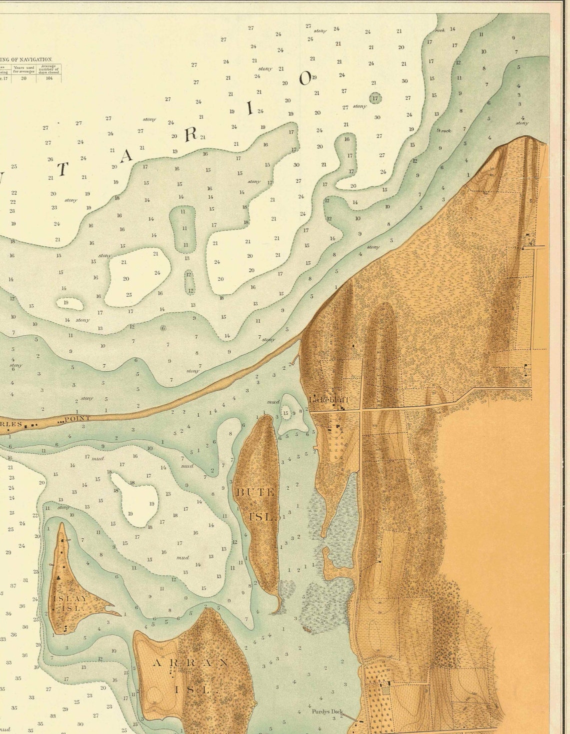Great Sodus Bay, New York - 1902 Nautical Map - Lake Ontario - Great ...