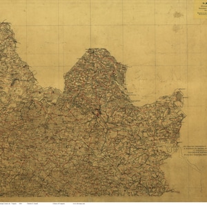 King George County Virginia 1864 Old Wall Map With Homeowner Names ...