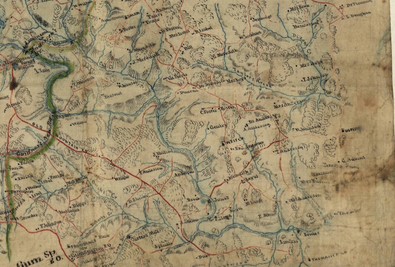 Louisa County Virginia 1860x Old Wall Map With Homeowner Names - Etsy