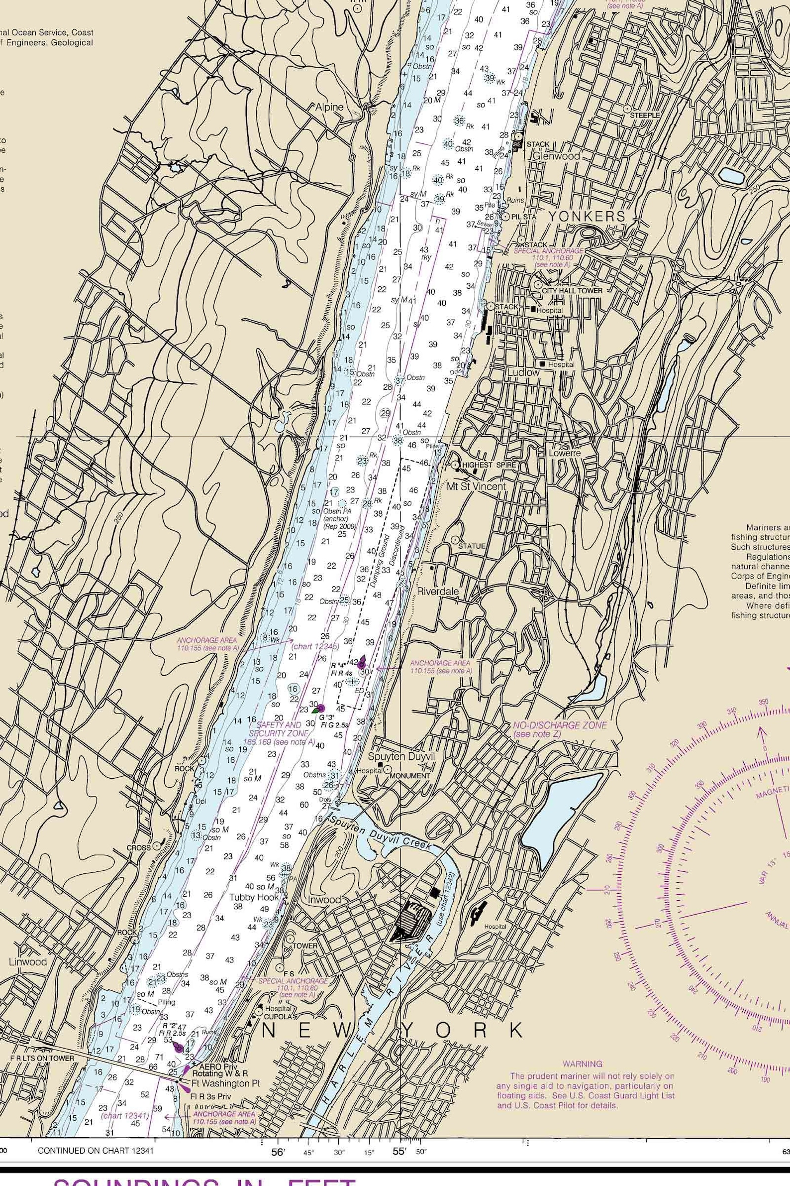 Hudson River NYC Wappinger Creek 2013 Nautical Chart - Etsy
