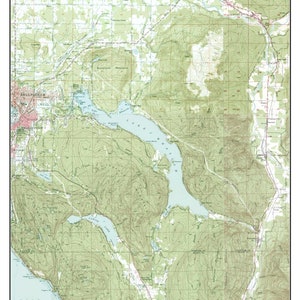 Lake Whatcom - Ca. 1954 - USGS Old Topographic Map Custom Composite ...