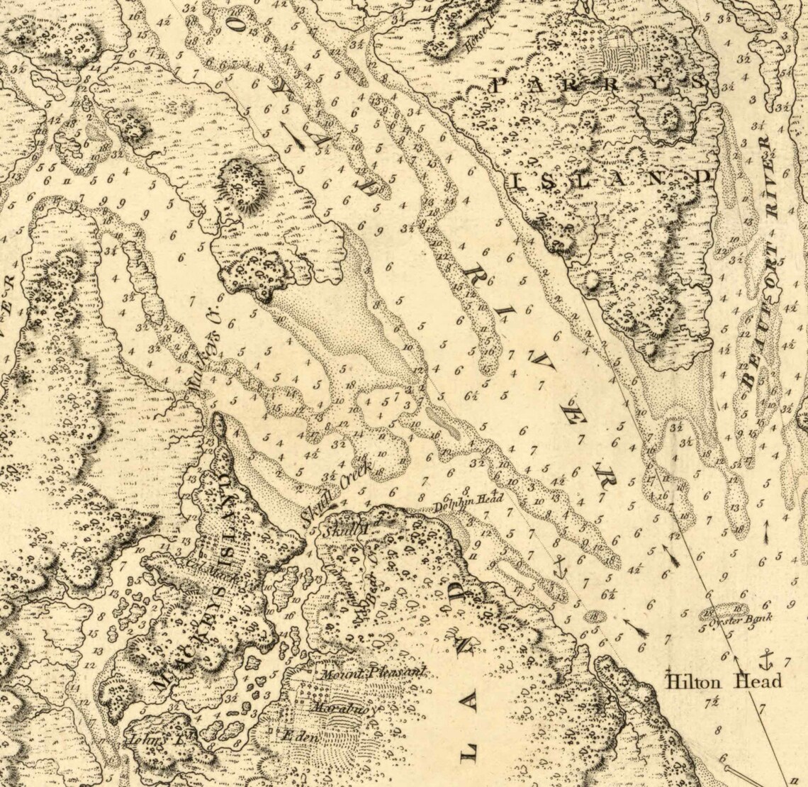 Port Royal SC 1777 Map Revolutionary War Survey by British | Etsy
