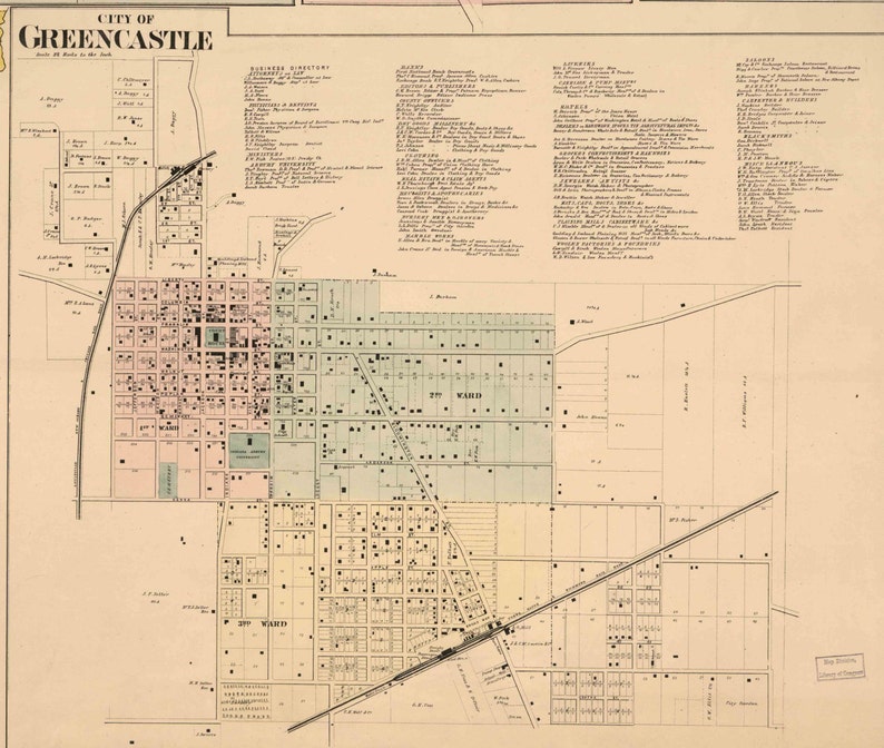 Putnam County Indiana 1864 Old Wall Map Reprint With - Etsy