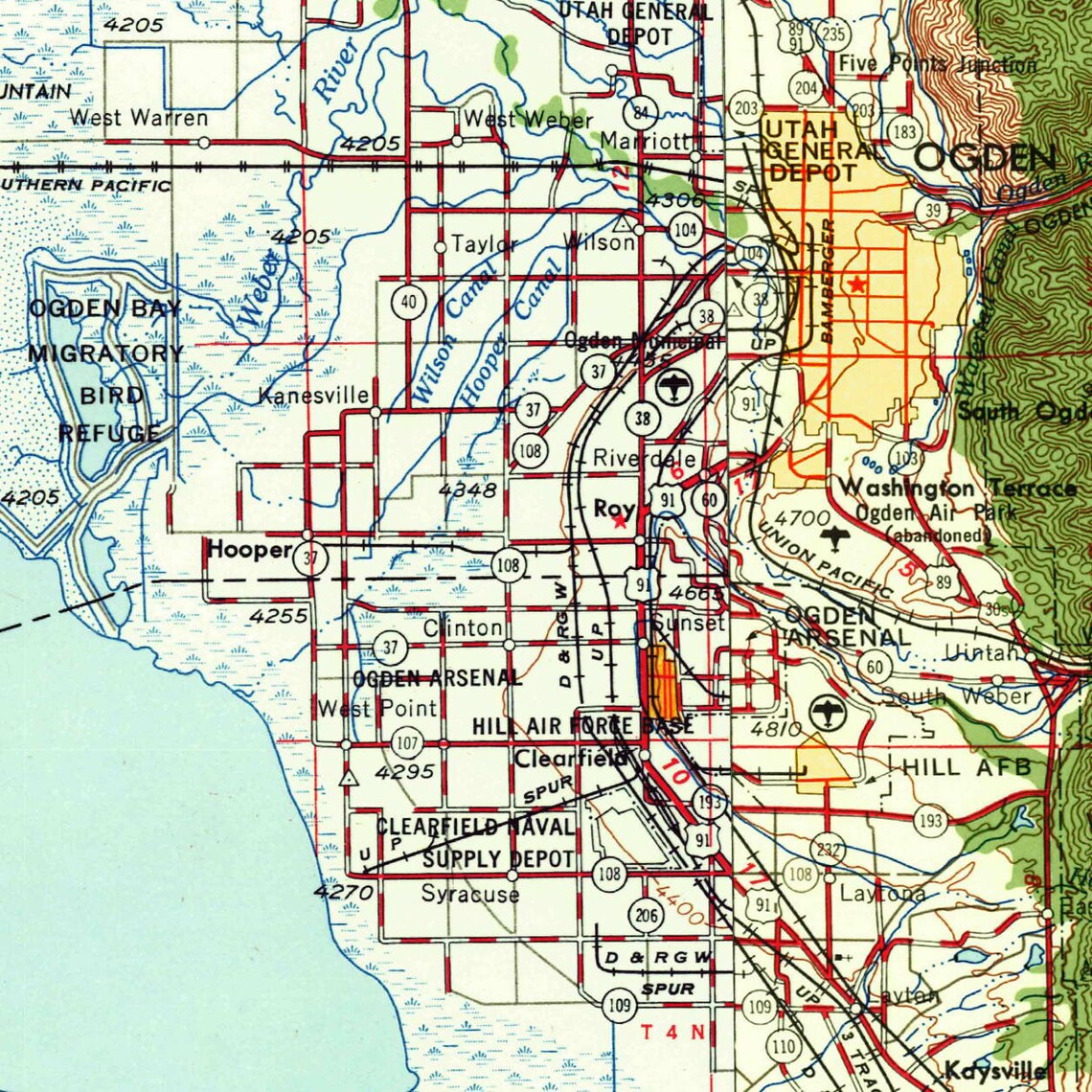 Great Salt Lake ca. 1958 USGS Old Topographic Map Custom | Etsy