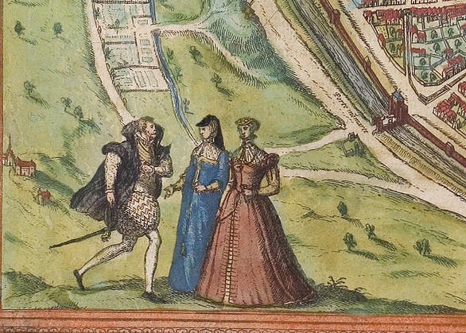 Old Map of Paris 1572 France -- Shows Old City Wall With a Moat and ...