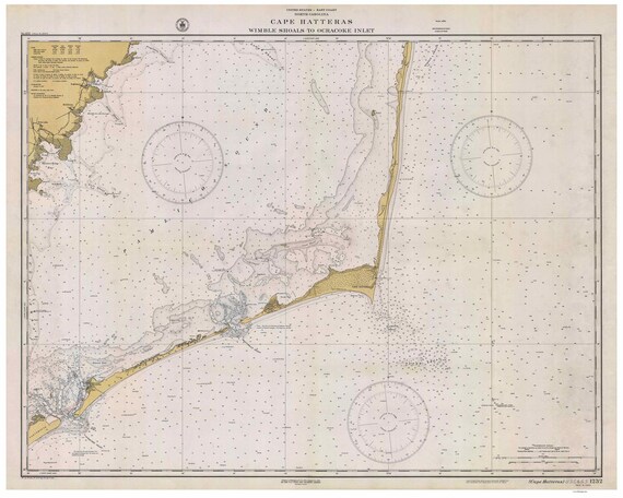 Wimble Shoals to Oracoke Inlet 1933 Outer Banks Cape | Etsy