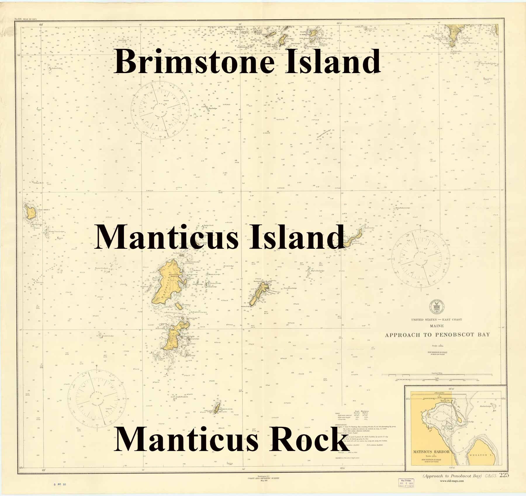 Approach to Penobscot Bay Manticus Island Manitcus Rock | Etsy